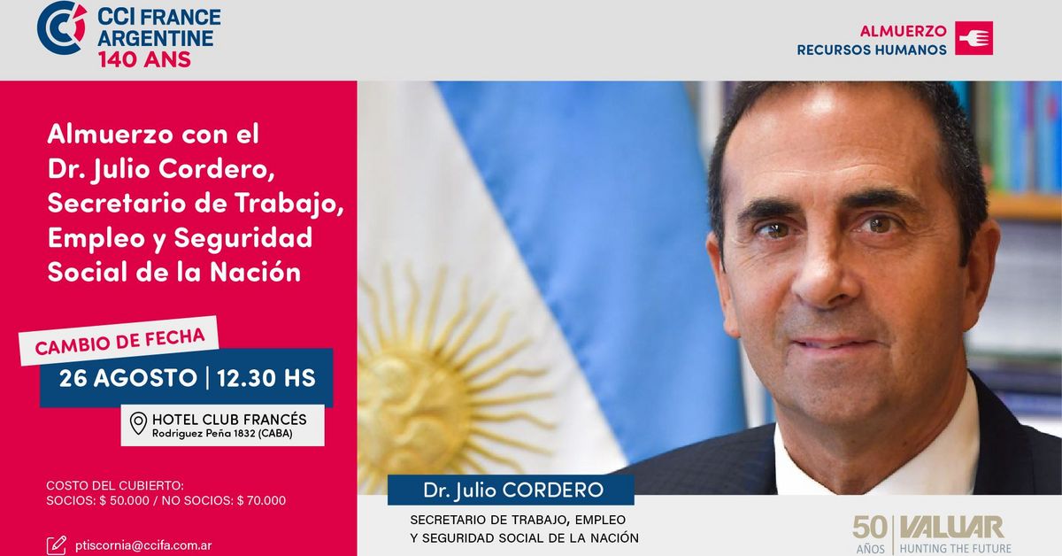 Almuerzo con el Dr. Julio Cordero, Secretario de Trabajo, Empleo y ...